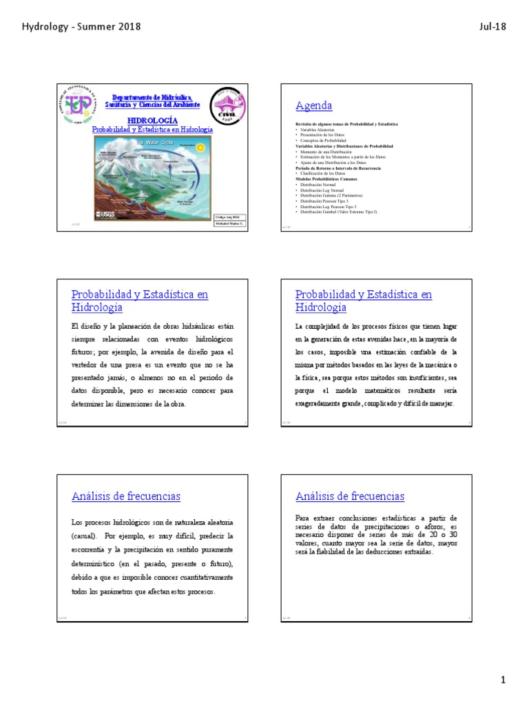 Hidro - 1 (Intro) - Class 8 PDF | PDF | Probabilidad | Estadísticas