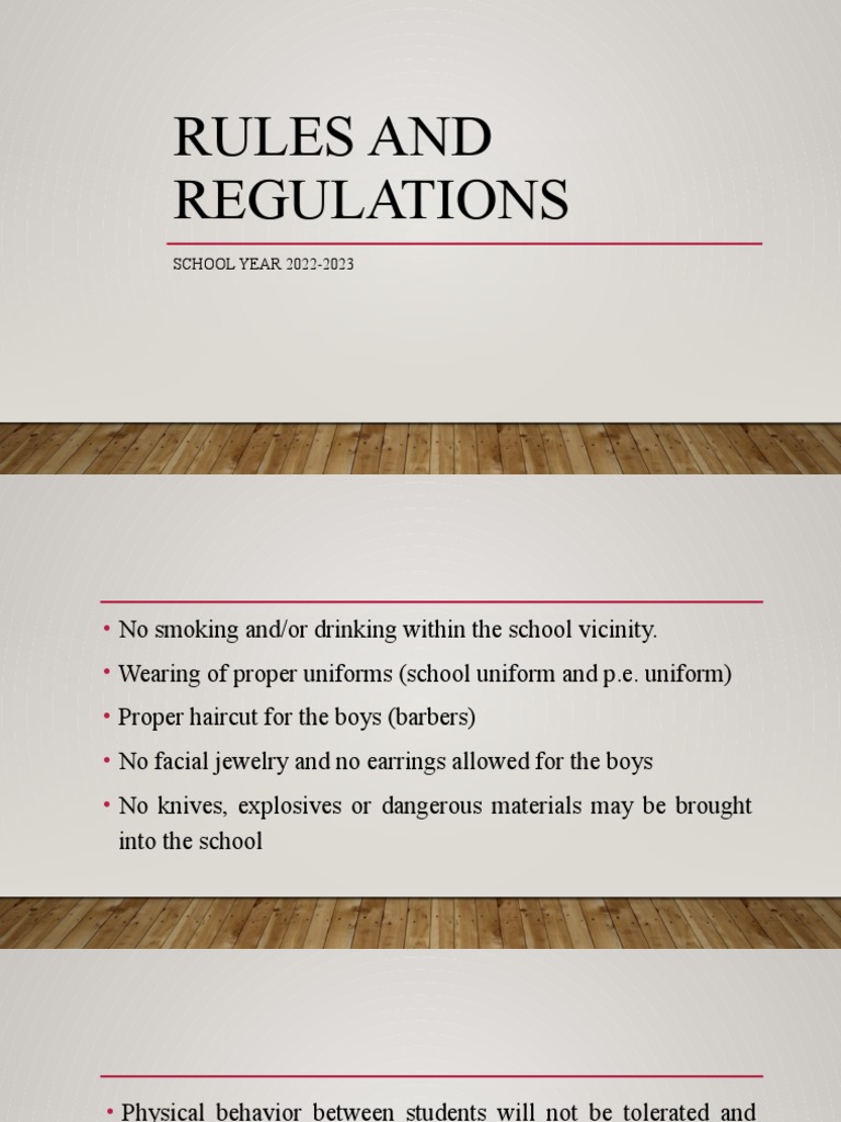 Rules and Regulations | PDF
