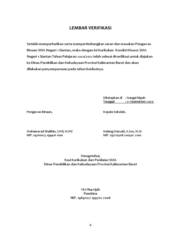 Lembar Verifikasi | PDF