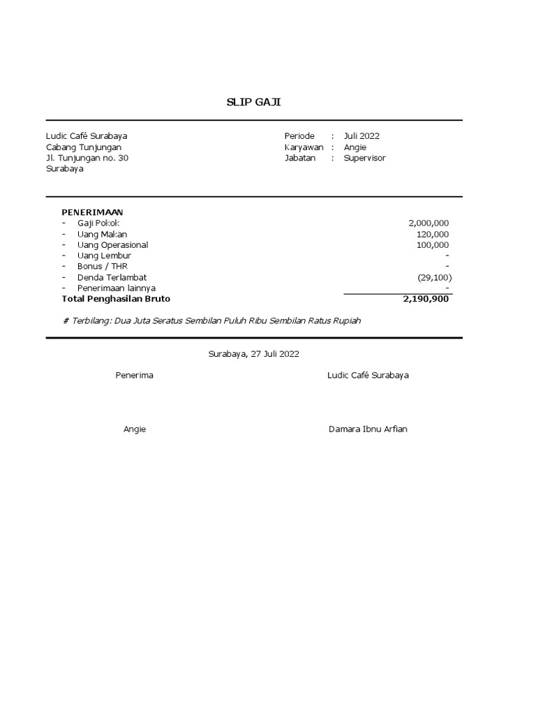 Slip Gaji Ludic | PDF