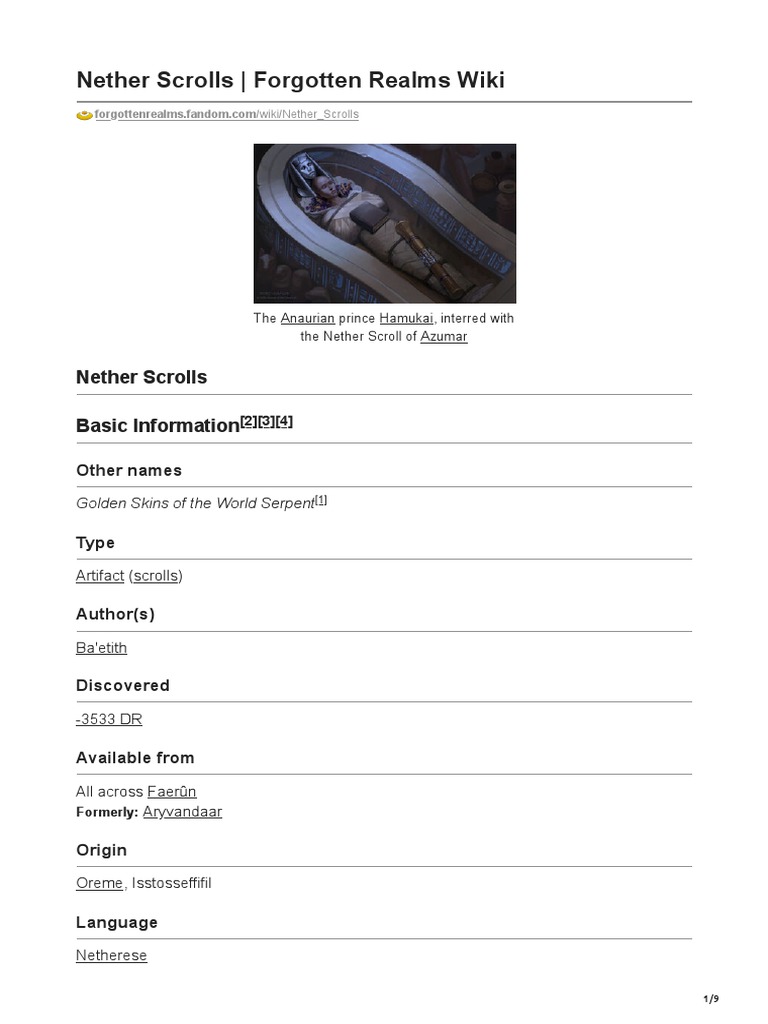 Nether Scrolls: Magic Artifacts Guide | PDF | Ed Greenwood | Forgotten ...