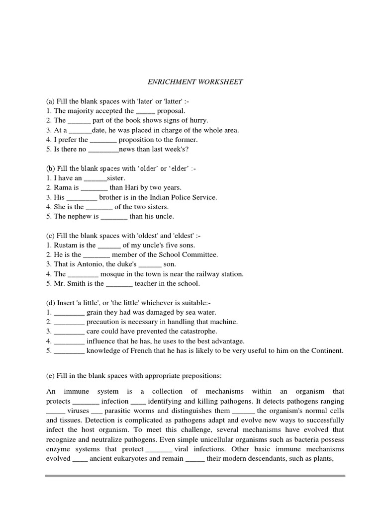 CBSE Class 11 English Worksheet - Practice Worksheet | PDF | Immune ...