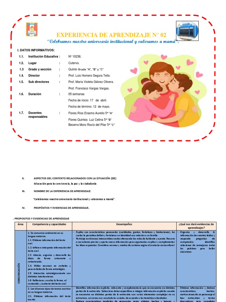 Experiencia de Aprendizaje N°02 2023 | PDF | Geometría | Fe