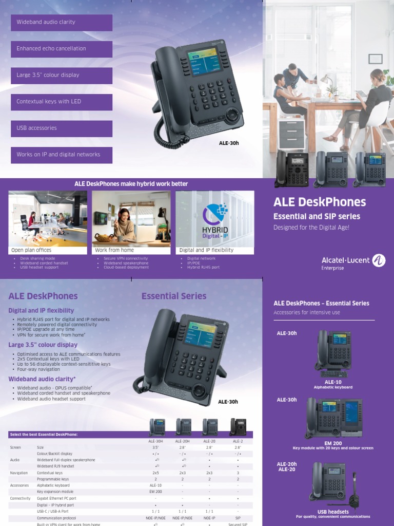 ALE DeskPhones Flyer Essential Range en PDF | PDF | Usb | Computing
