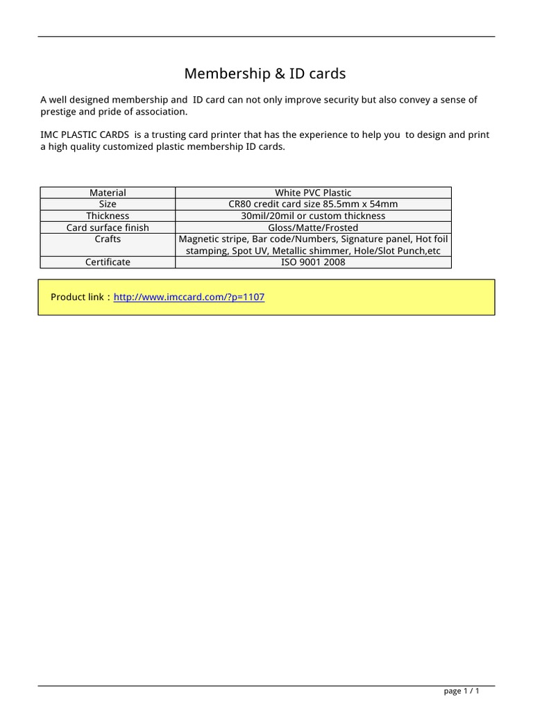 Membership Id Cards PDF | PDF