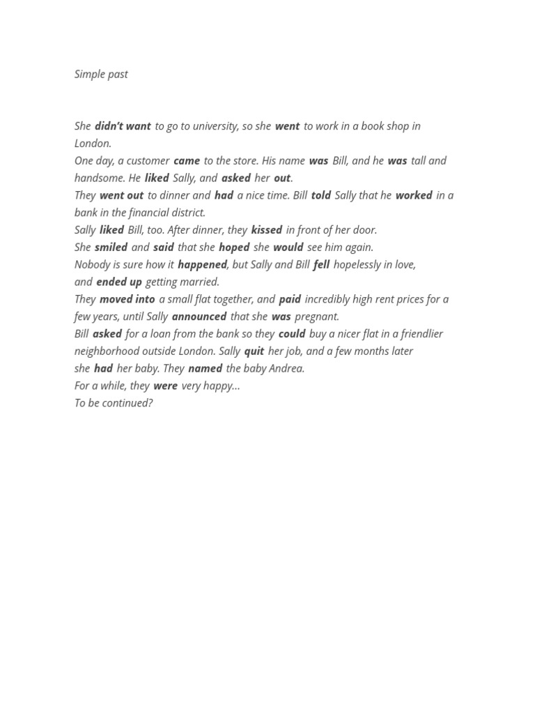 Simple Past Text 1 | PDF