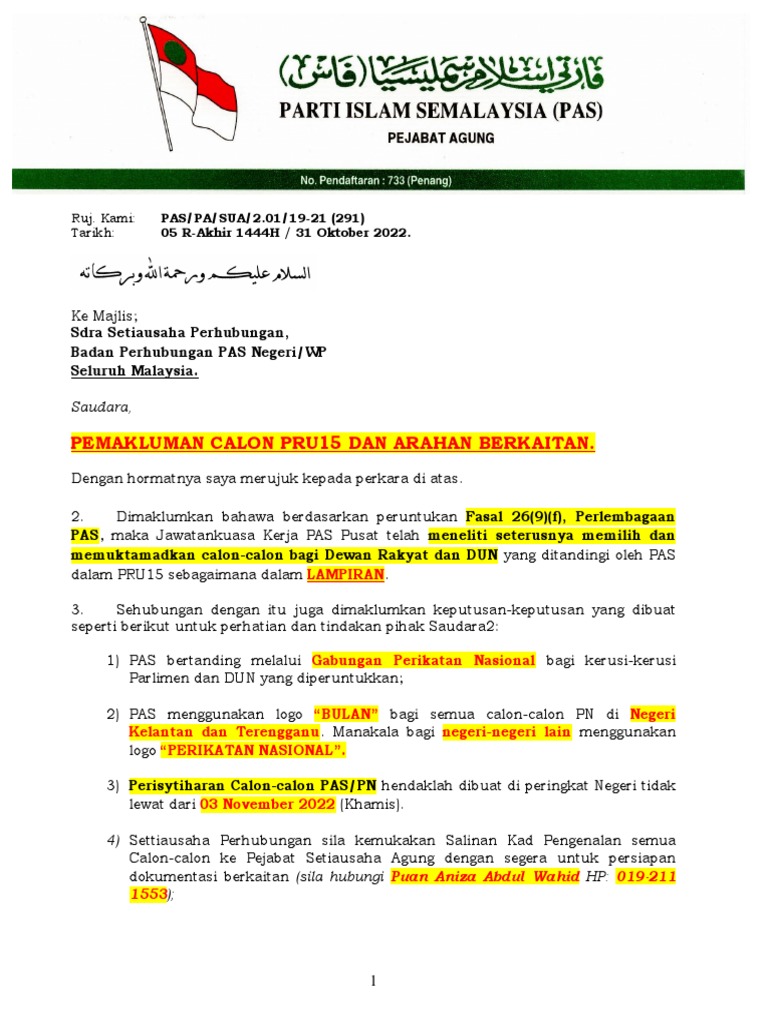 Senarai Calon Parlimen & Dun Pas Pru15 (7.0) (2) Perak PDF | PDF