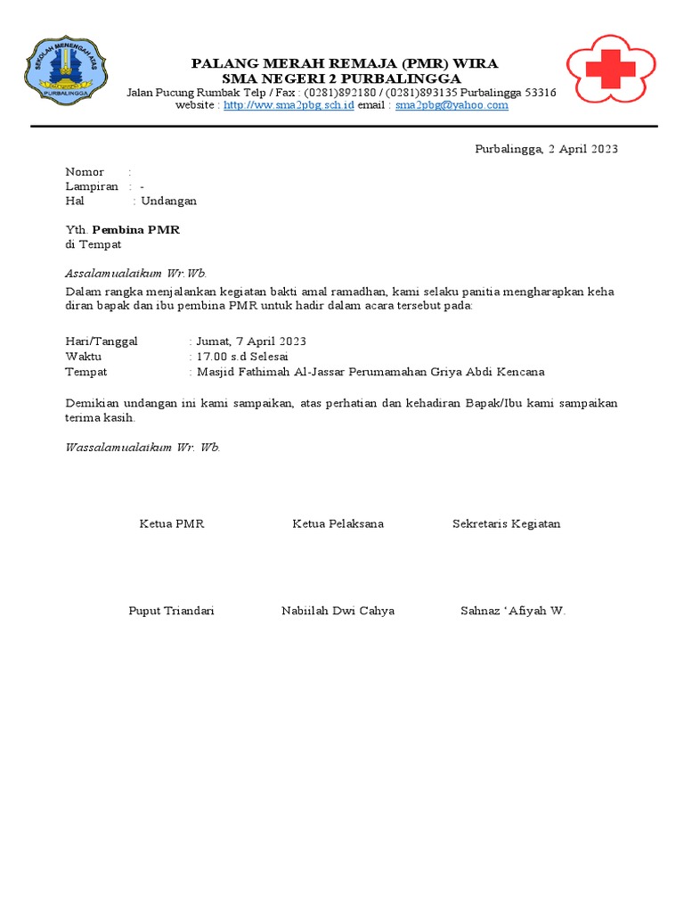 UNDANGAN PEMBINA PMR | PDF