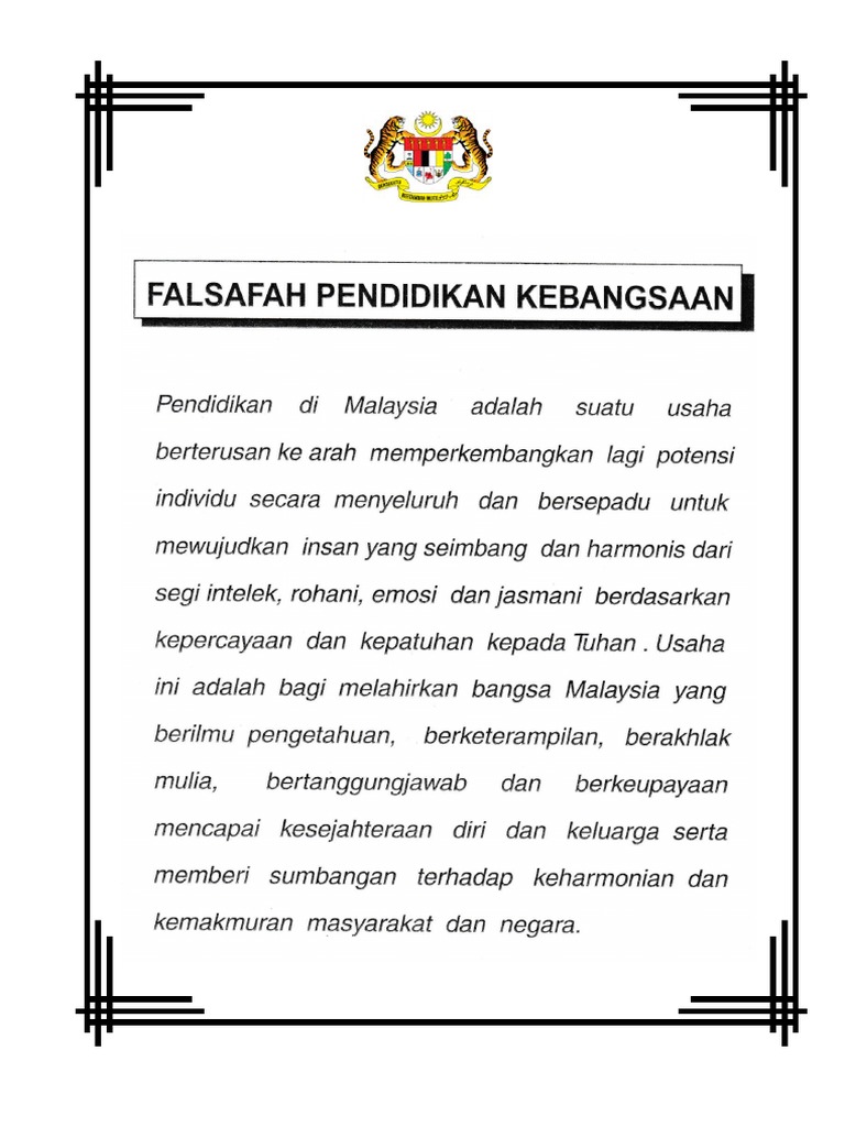 Falsafah Pendidikan Kebangsaan Pdf