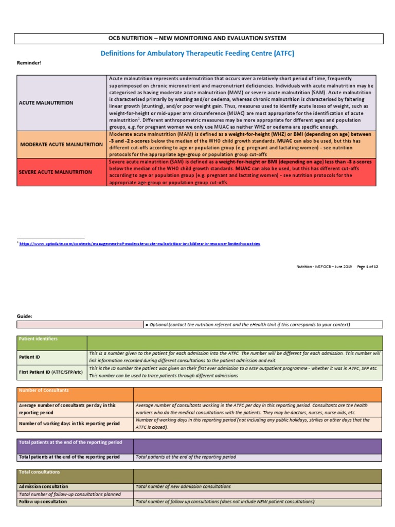Atfc Definitions MSF Ocb 2020 en | PDF | Malnutrition | Infection