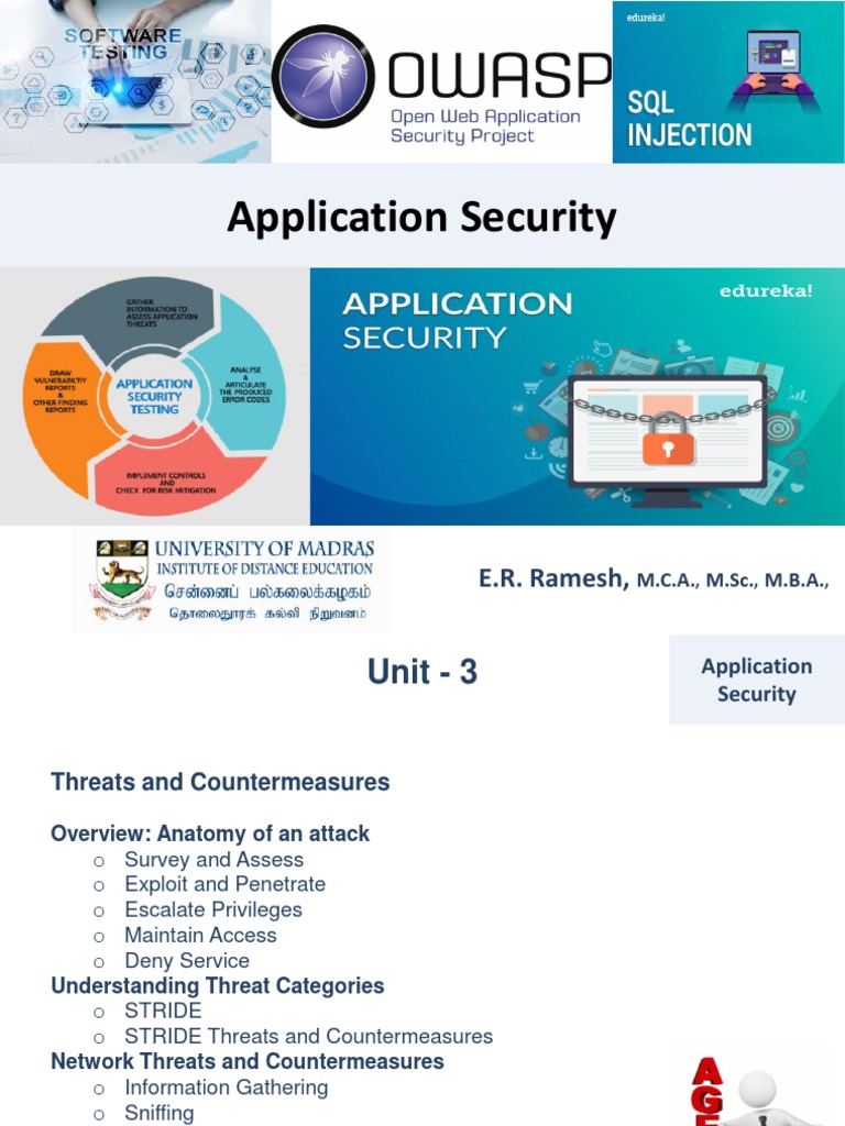 Application Security - Unit 3 PDF | PDF | Security | Computer Security