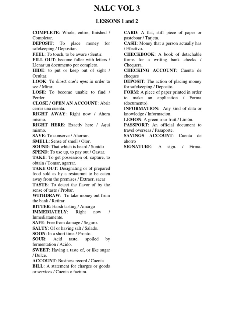 Guía NALC Vol 3 | PDF | Taste | Verb