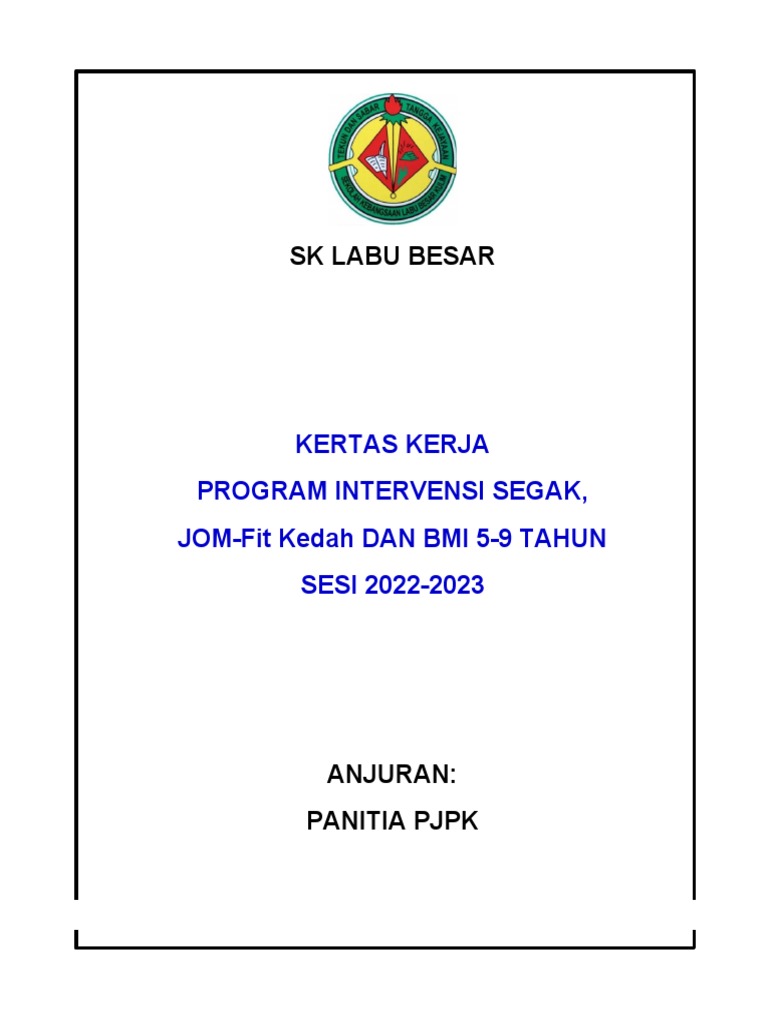 Kertas Kerja Intervensi SEGAK - JomFit - BMI | PDF