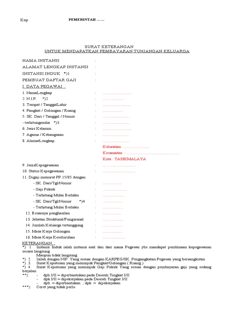 Contoh Format SKUMPTK | PDF