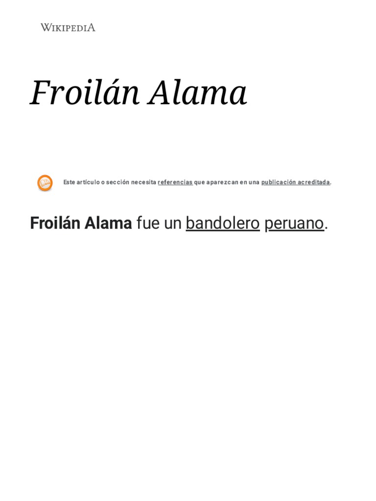 Froilán Alama: Bandolero Peruano | PDF | Robo