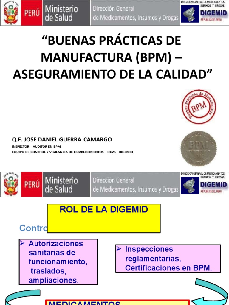 Buenas Prácticas de Manufactura (BPM) - Aseguramiento de La Calidad ...