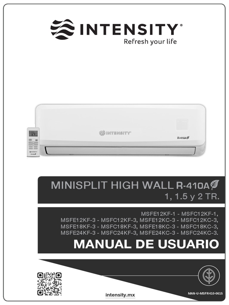 Manual de Usuario Minisplit R-410A | PDF | Residuos | Aire acondicionado