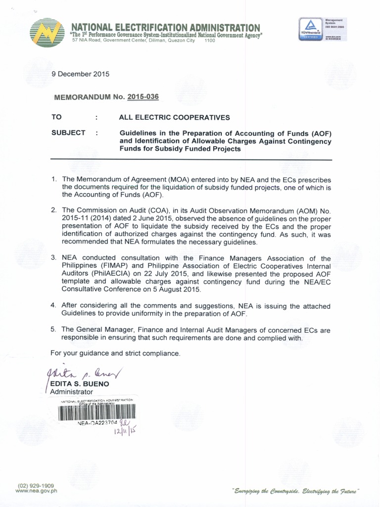 NEA Memo To ECs No. 2015-036 - Guidelines in The Preparation of ...