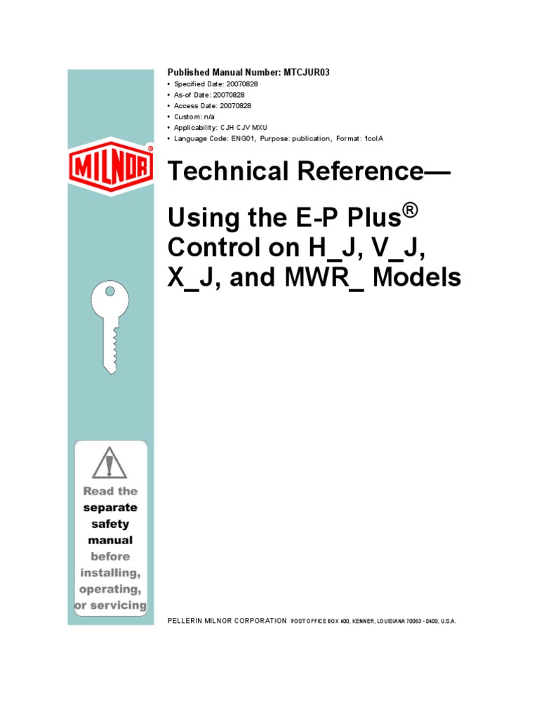 Milnor EP Plus PDF | PDF | Pump | Valve