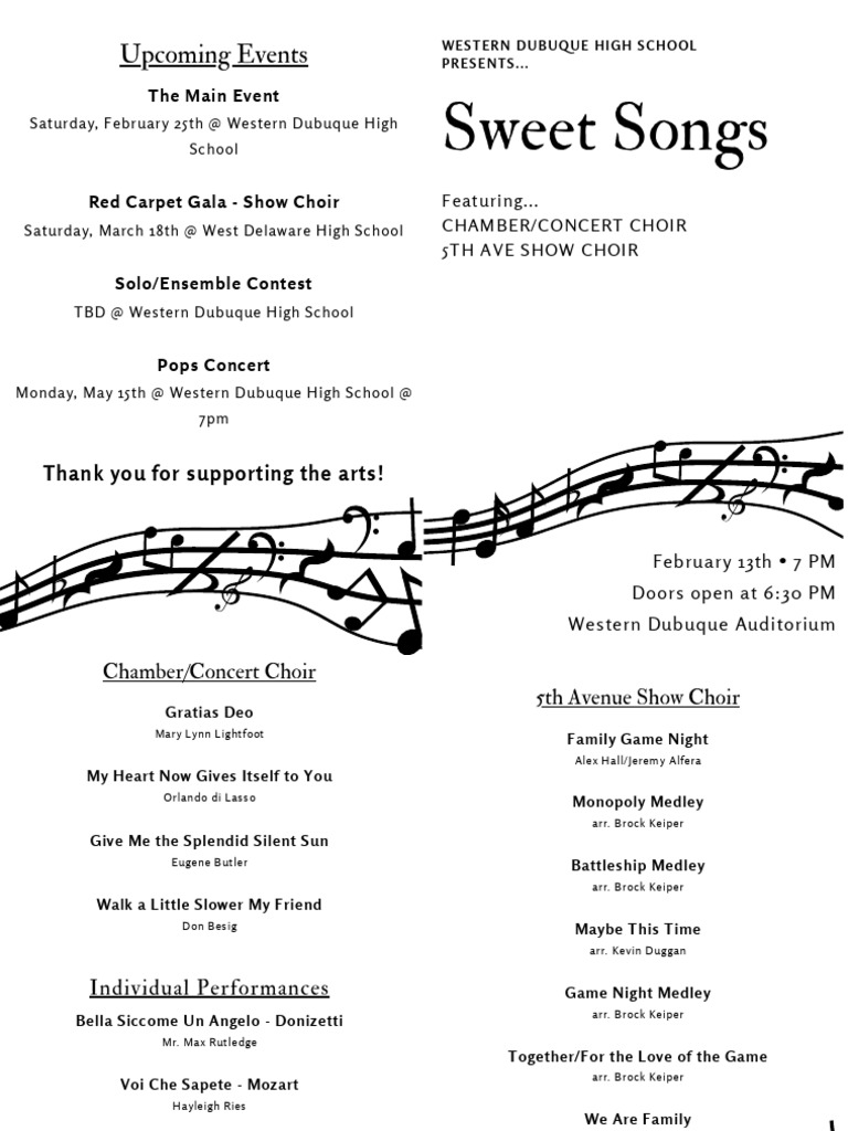 Bifold Winter Concert Program | PDF | Vocal Music