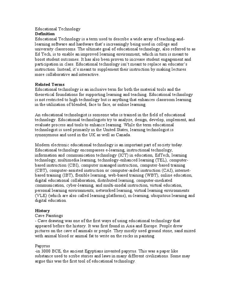 Edutech | PDF | Educational Technology | Computing