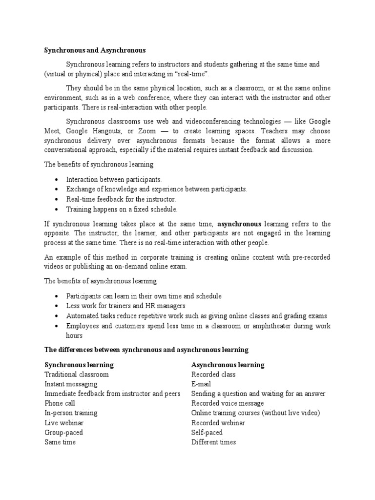 Synchronous-and-Asynchronous.docx | PDF