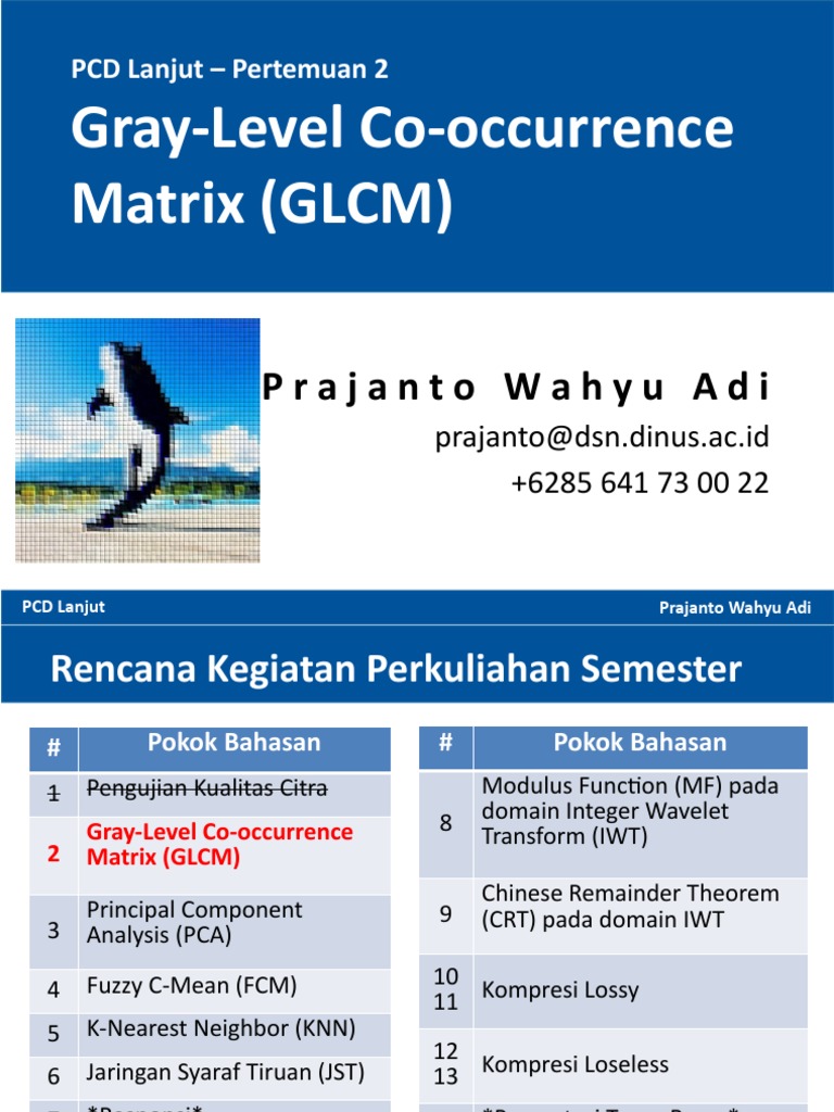 Glcm Pcd Lanjut Pertemuan 2 Glcm Pdf