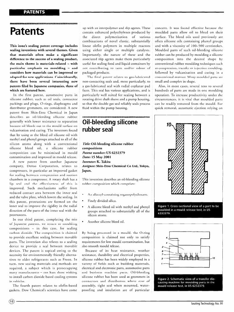 Innovative Sealing Patents Overview | PDF | Silicone | Piston
