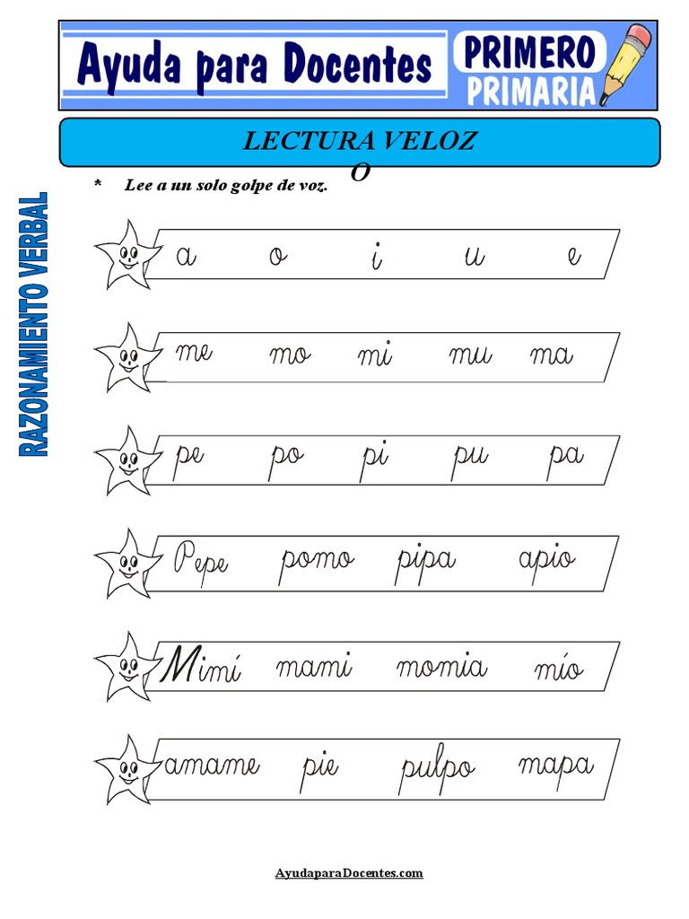 Ejercicios de Lectura y Deletreo | PDF | Artes del Lenguaje y ...