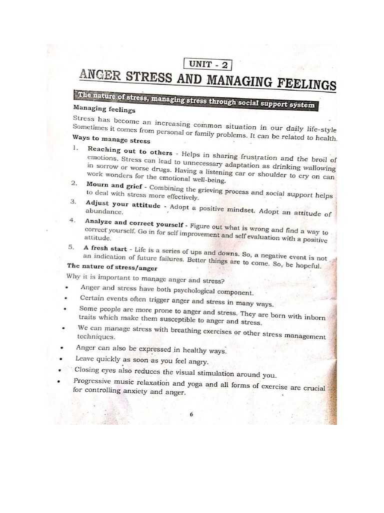 Unit 2 - Anger and Stress Management | PDF