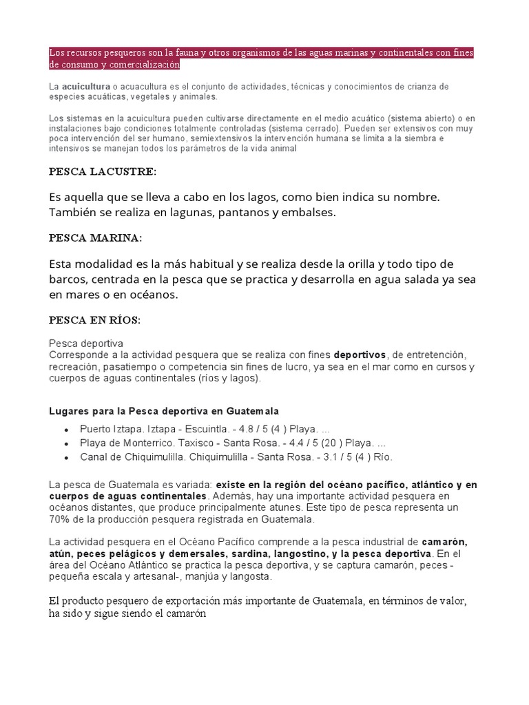 Recursos Pesqueros | PDF