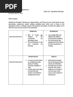 Example of SWOT Analysis of A School | PDF | Swot Analysis | Teachers