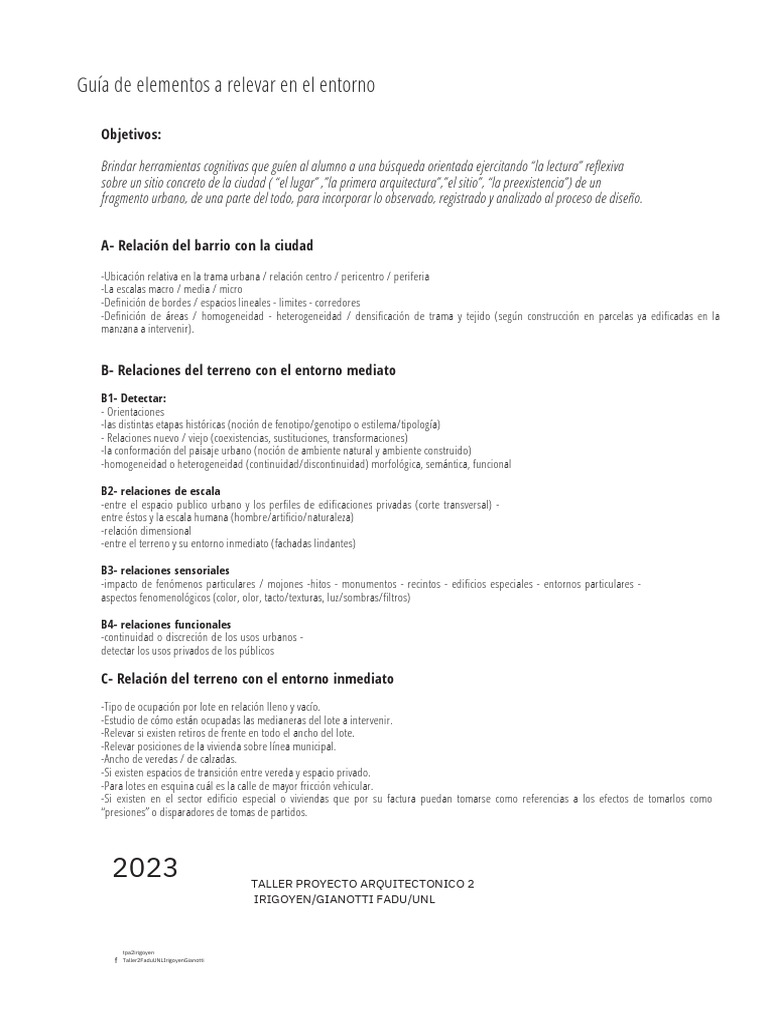 Guia de Elementos A Relevar en El Entorno PDF | PDF