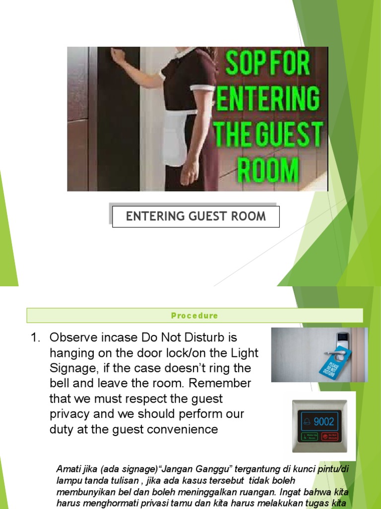 Guest Room Entry Procedures | PDF