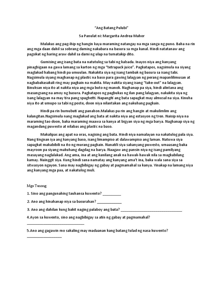 Ang Batang Pulubi Pdf
