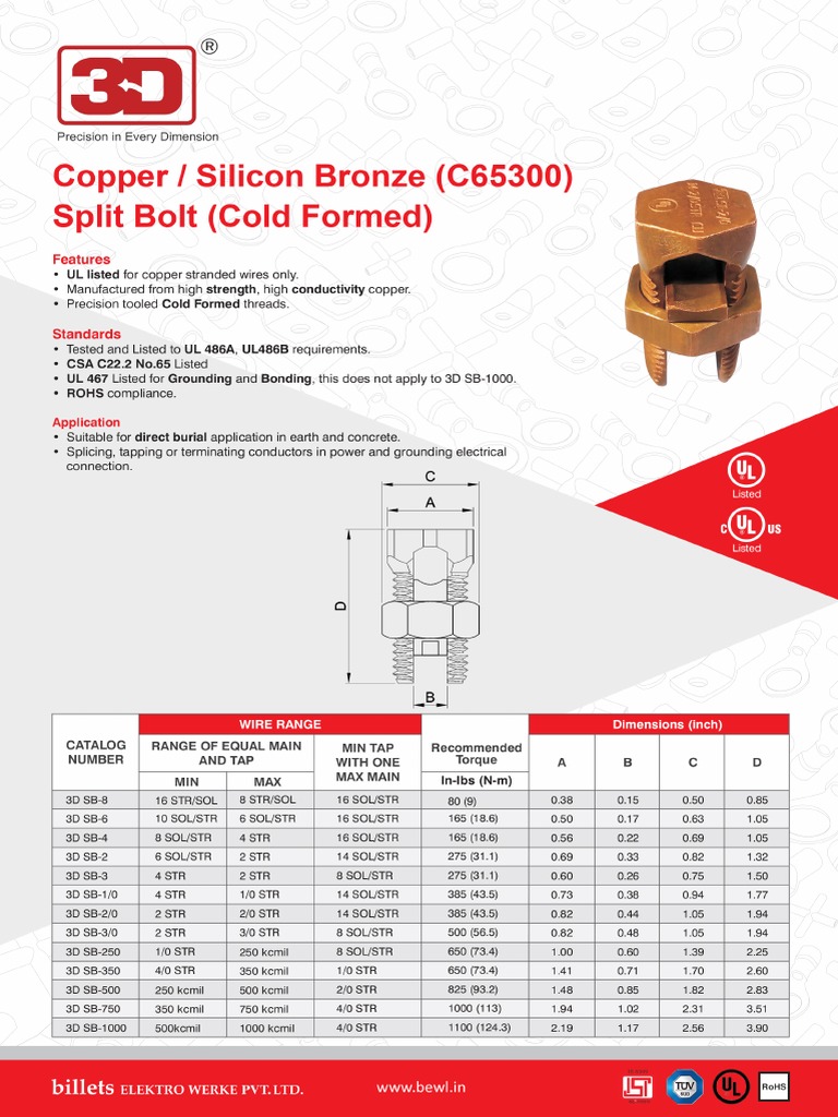 Split Bolt Catalogue | PDF