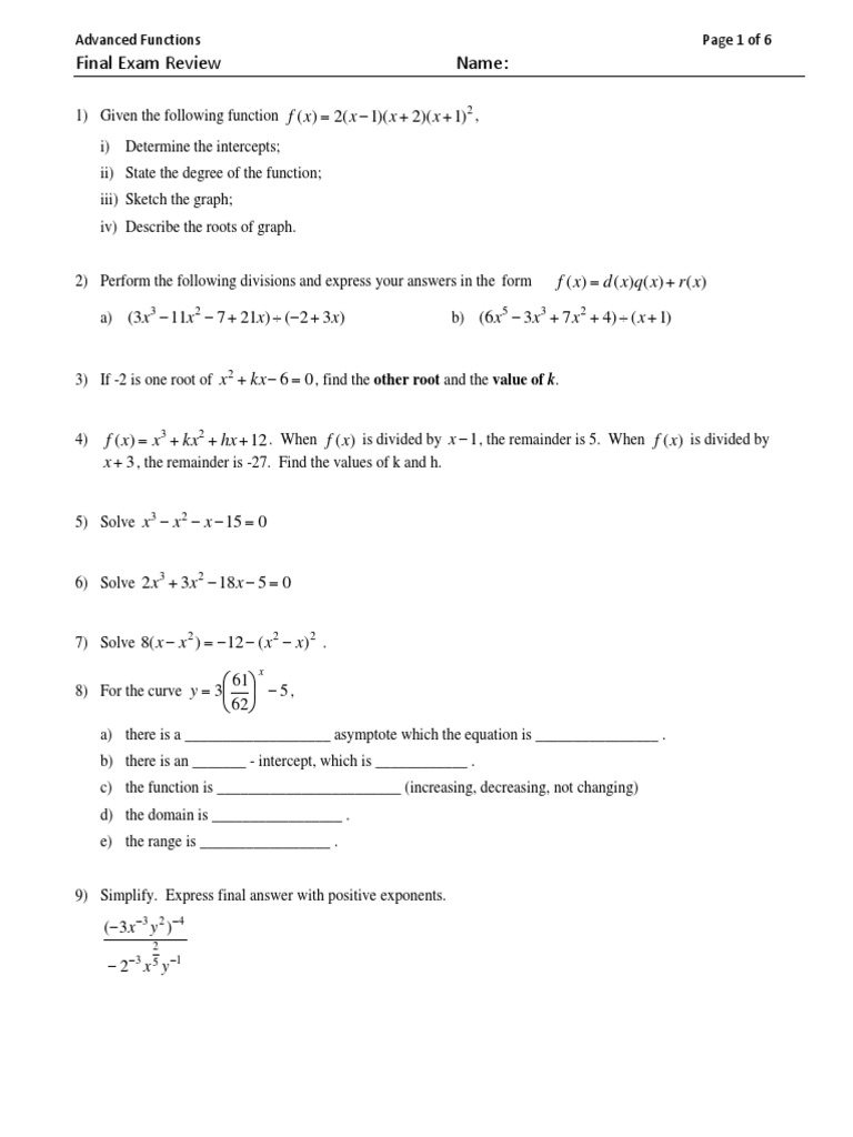 MHF4U - Final Review P3 PDF | PDF | Trigonometric Functions | Logarithm