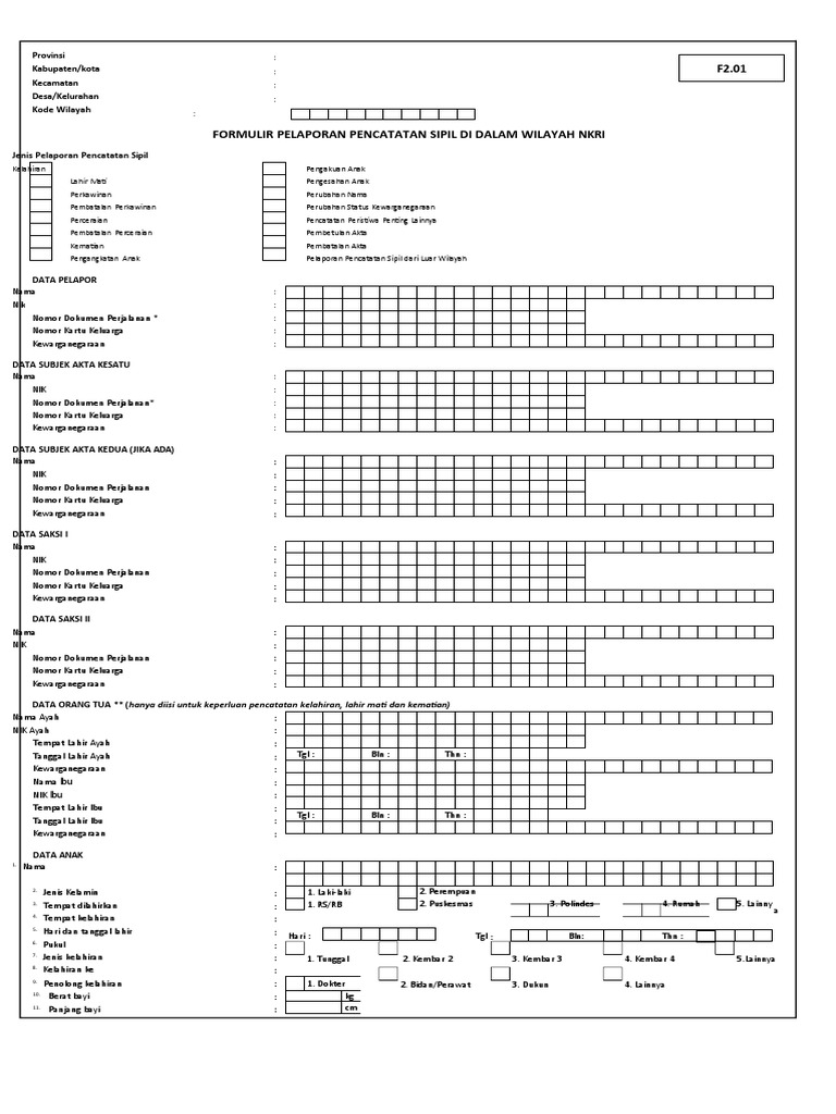 Formulir-F2-01 Permohonan KK | PDF