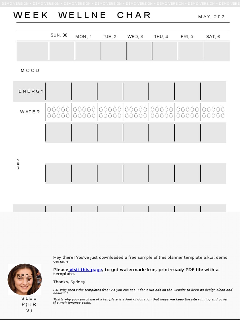 Weekly Wellness Chart-A4 | PDF