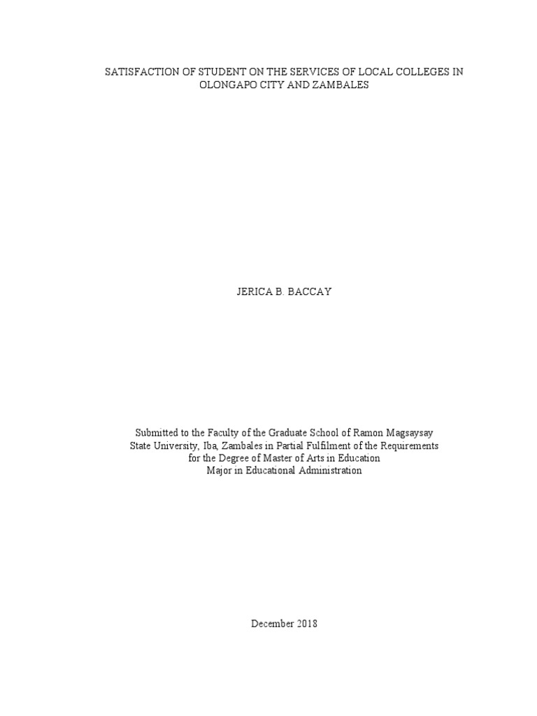 J.baccay Chapter 1-3 and Questionnaire | PDF | Customer Satisfaction