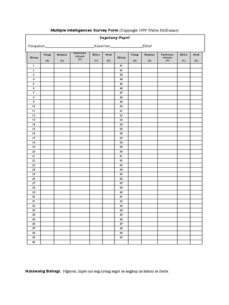 483165565-Multiple-Intelligences-Survey-Form | PDF | Epistemology Of ...