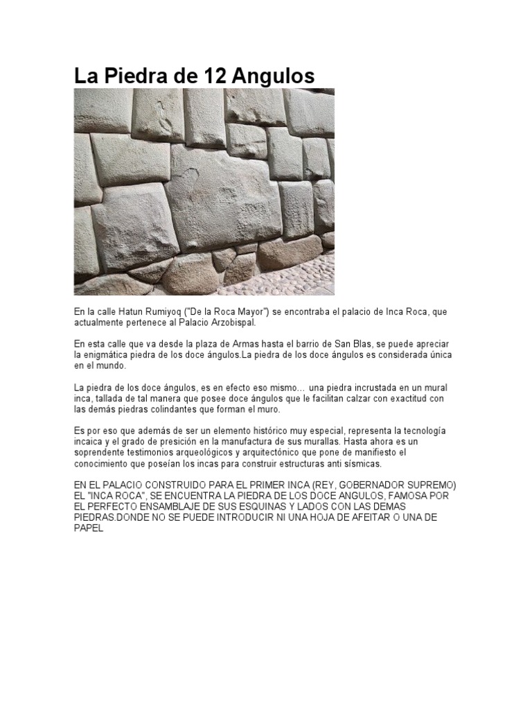 La Piedra de 12 Angulos | PDF