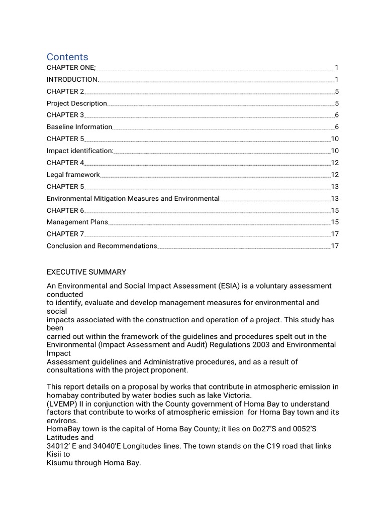 Esia Proect Stephen Njuguna T056 01 2149 2019 | PDF | Sewage Treatment ...