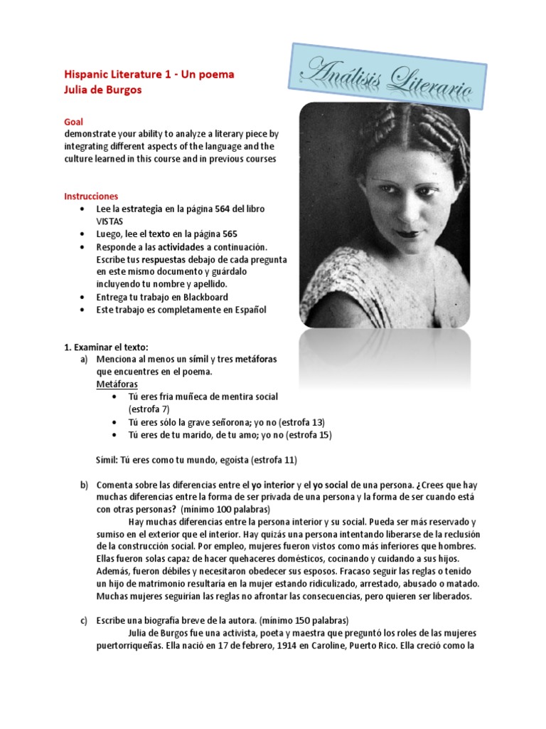 Análisis del poema "A Julia de Burgos" | PDF | Filosofía