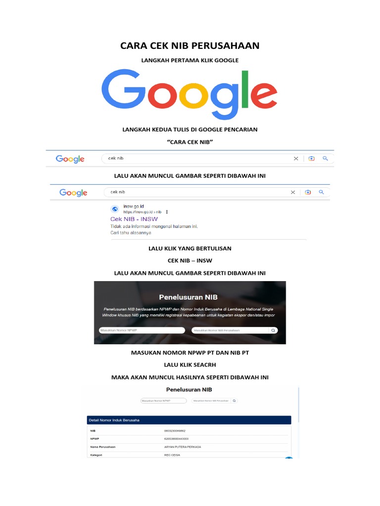 Cek NIB Perusahaan Secara Online | PDF