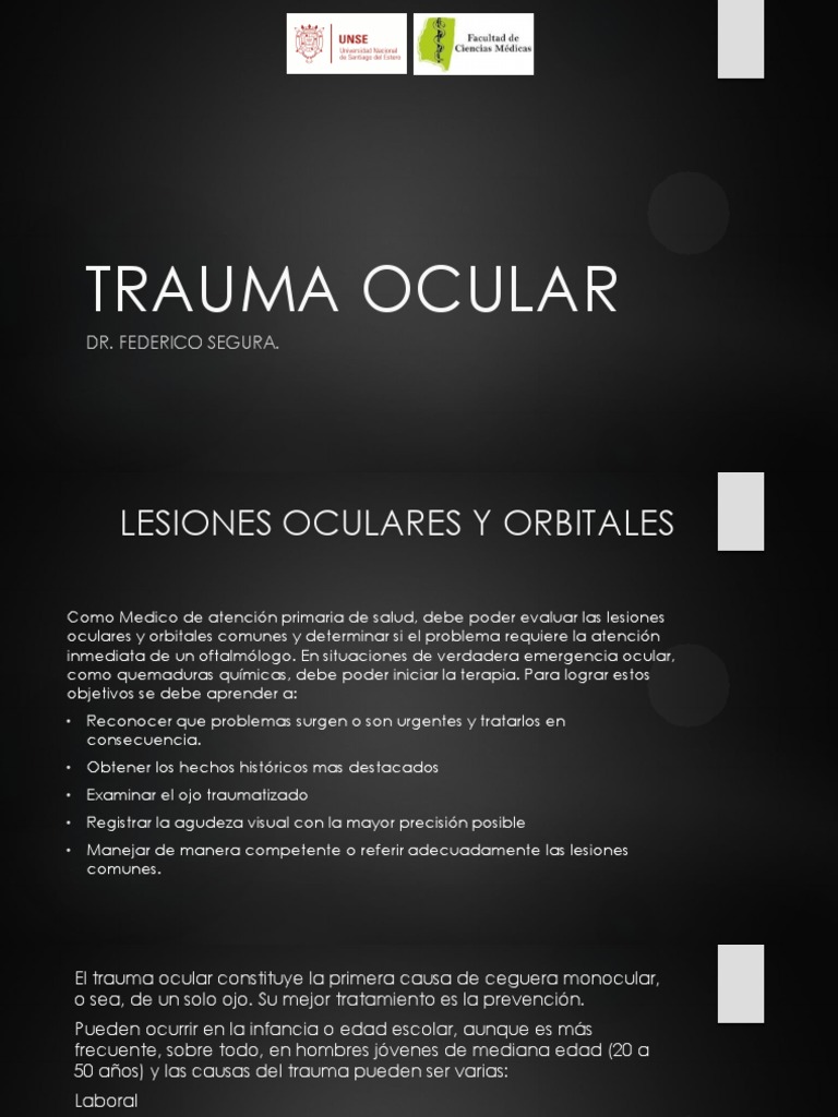 Trauma Ocular | PDF | Ojo humano | Lesión