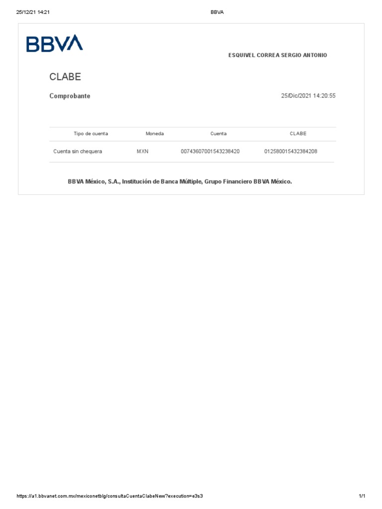 BBVA Clabe Sergio PDF | PDF