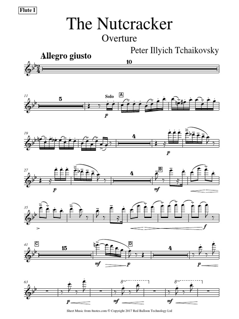 Full Nutcracker Ballet Score Overture fl1 | PDF | Pyotr Ilyich Tchaikovsky