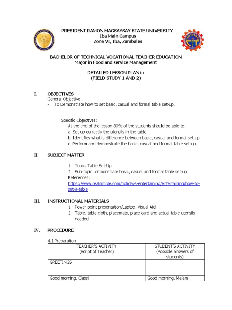 LP - Table Settings-1 | PDF | Tableware | Cooking