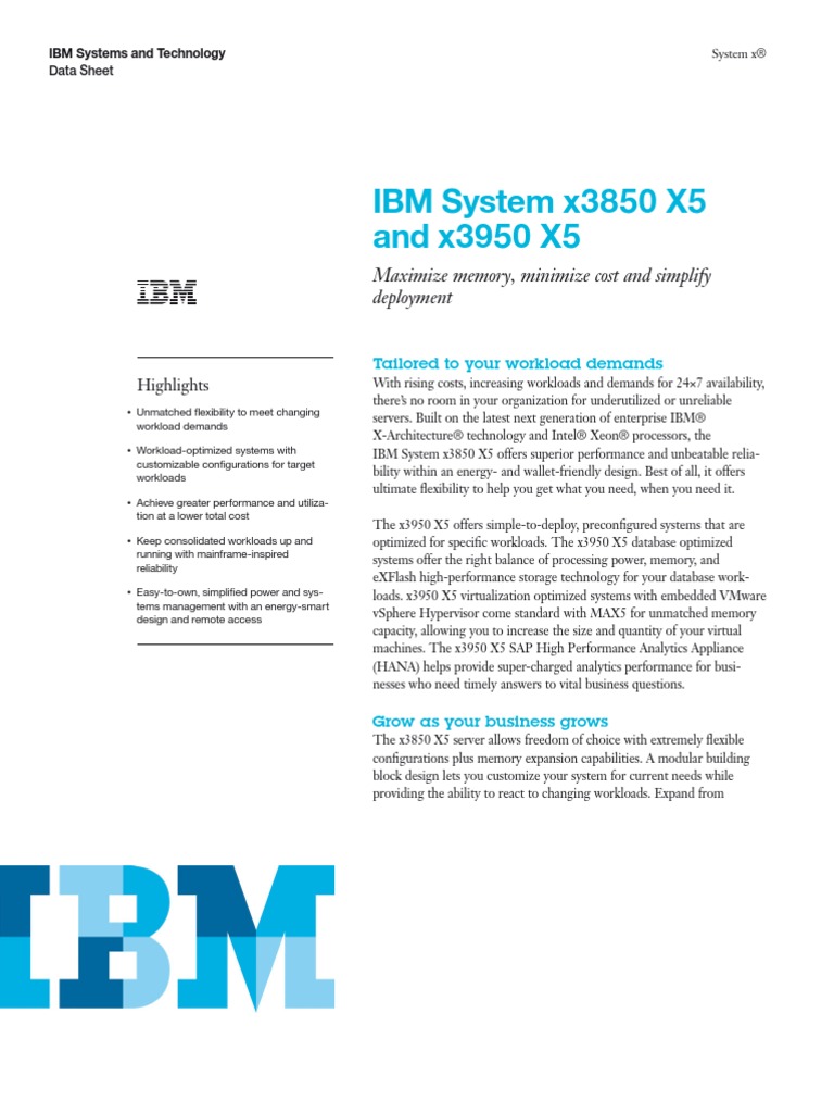 IBM System x3850 X5 and x3950 X5: Maximize Memory, Minimize Cost and ...